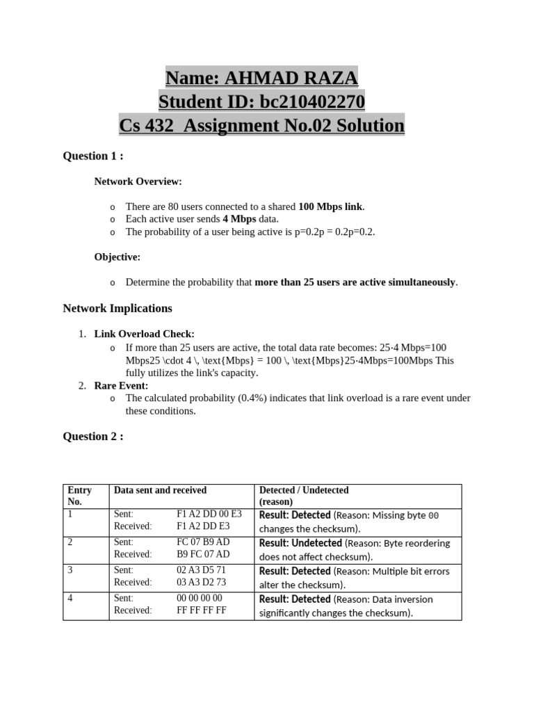 Cs 432 Assignment Solution by Ahmad Raza 2 | PDF