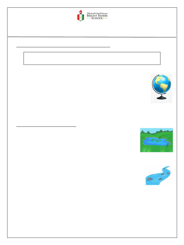 Earth and Water Worksheet for Grade 2 | PDF | Earth | Plateau