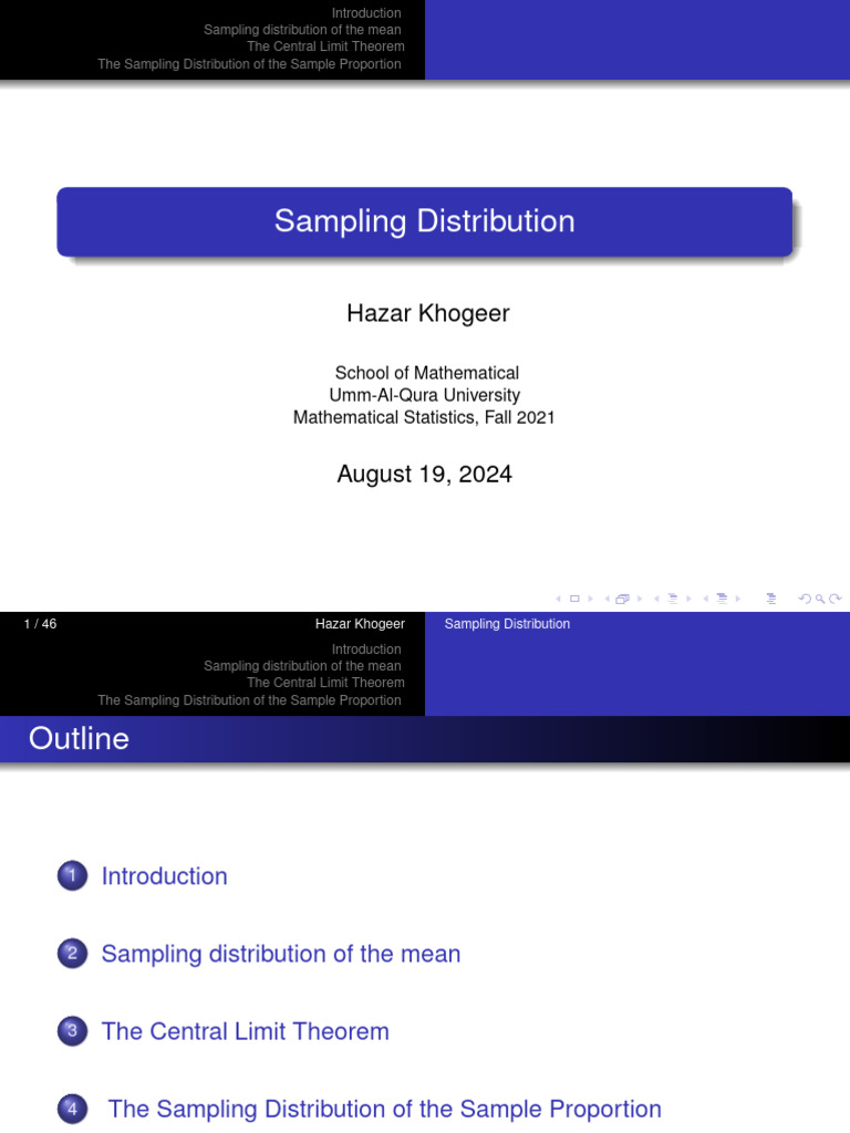 Sampling Distribution | PDF | Probability Distribution | Statistics