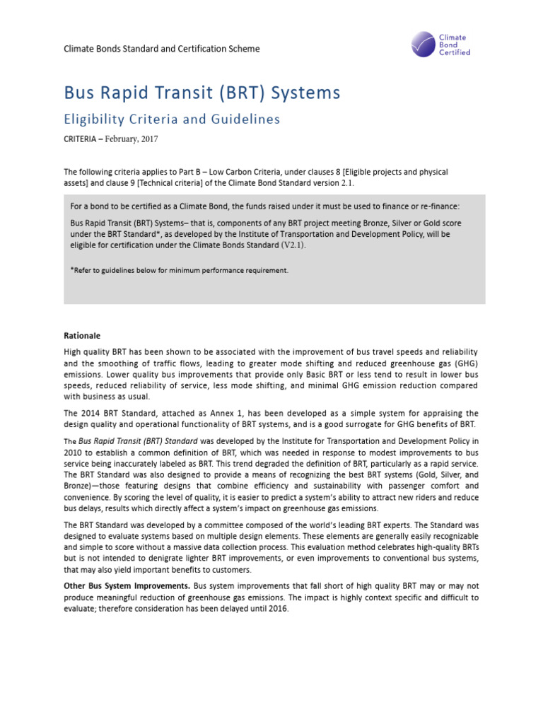 Final BRT Criteria and Guidelines | PDF | Traffic | Transport