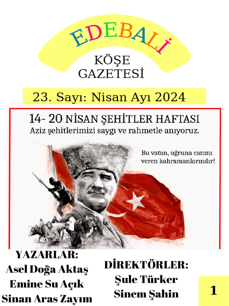 EDEBALİ ORTAOKULU OKUL GAZETESİ SAYI 23 | PDF