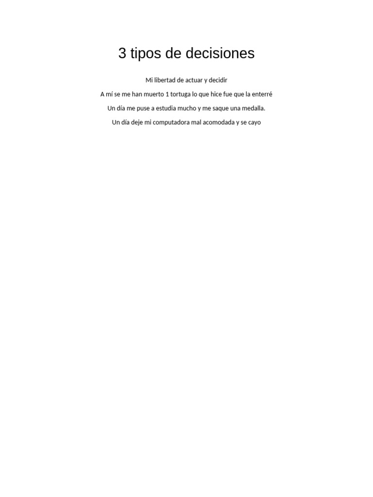 Decisiones y Consecuencias Cotidianas | PDF