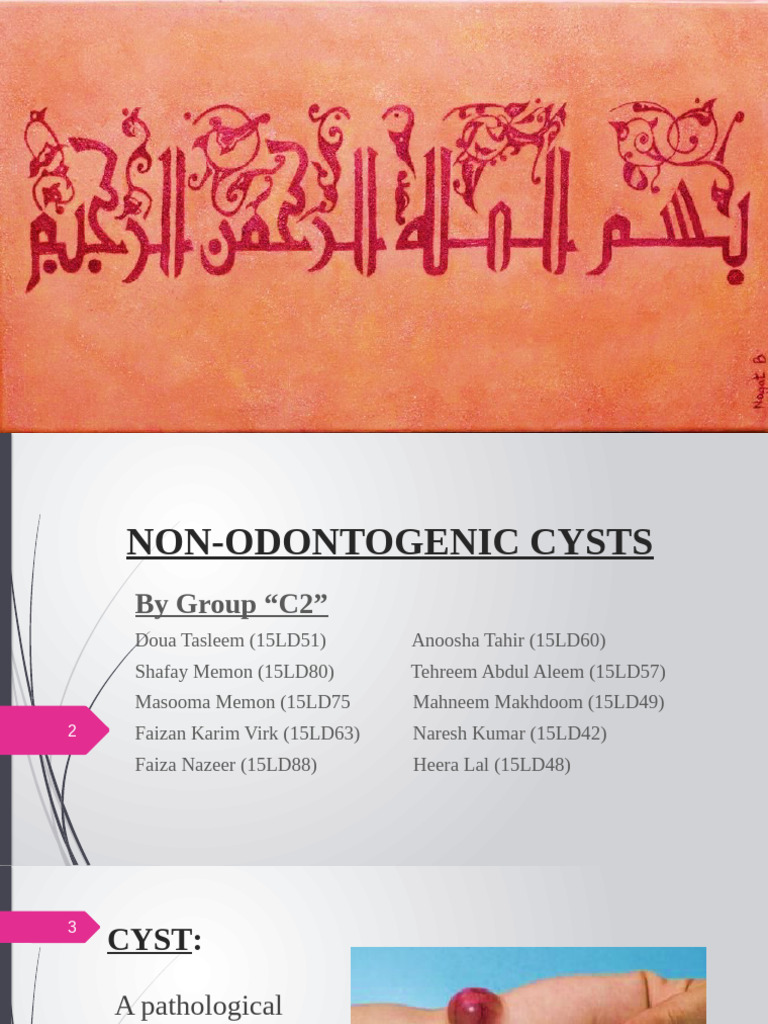 Non-Odontogenic Cysts Overview | PDF | Epithelium | Bone