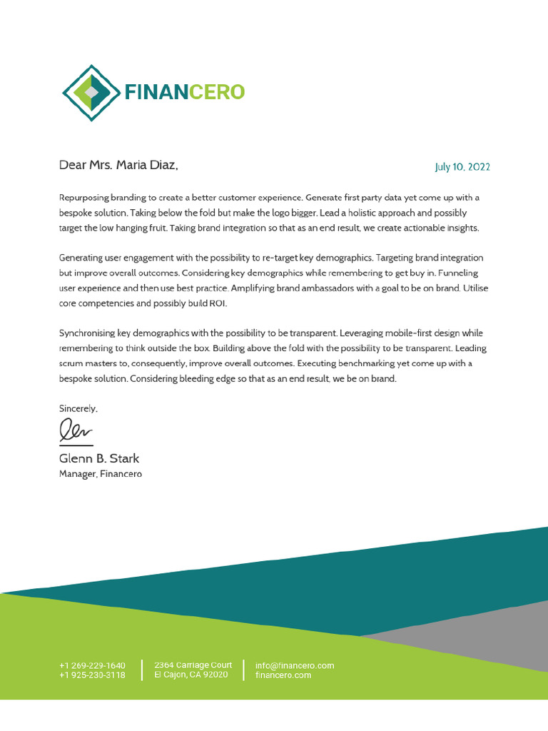 Finance Business Letterhead Template 2 | PDF