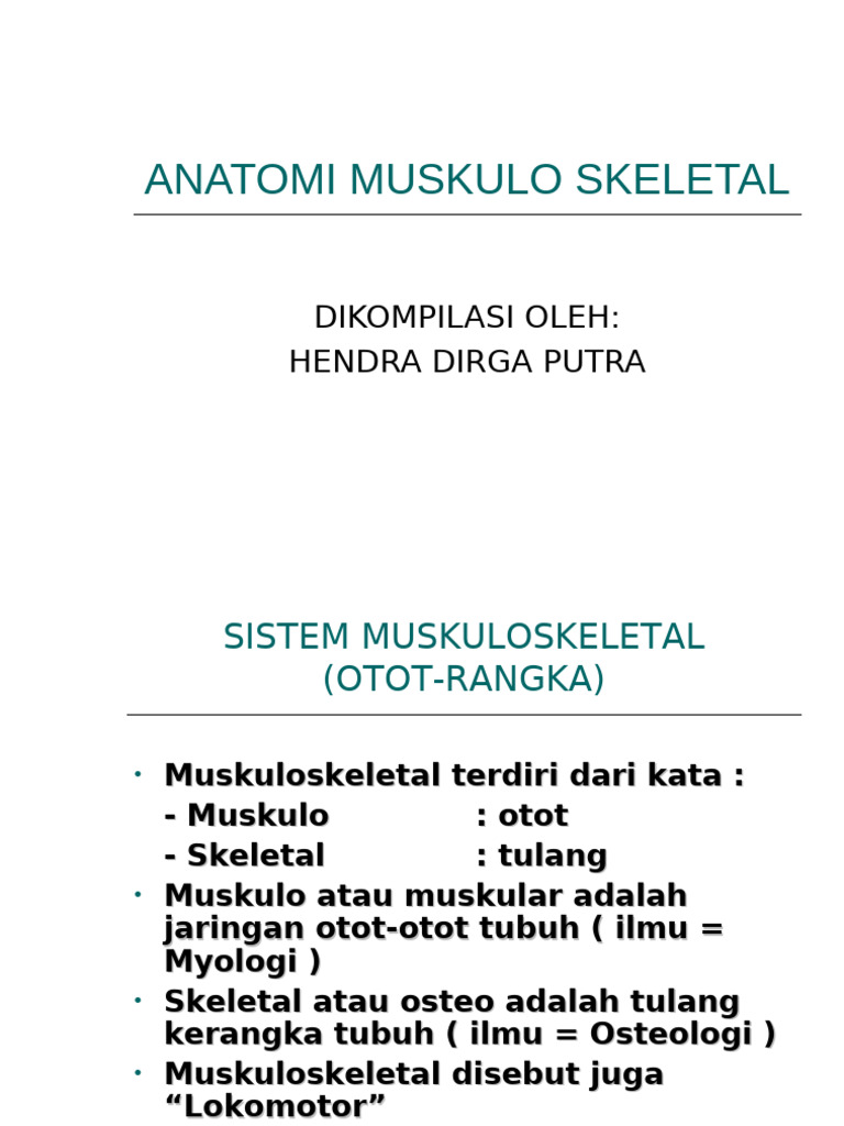 Sistem Muskulo Skeletal | PDF