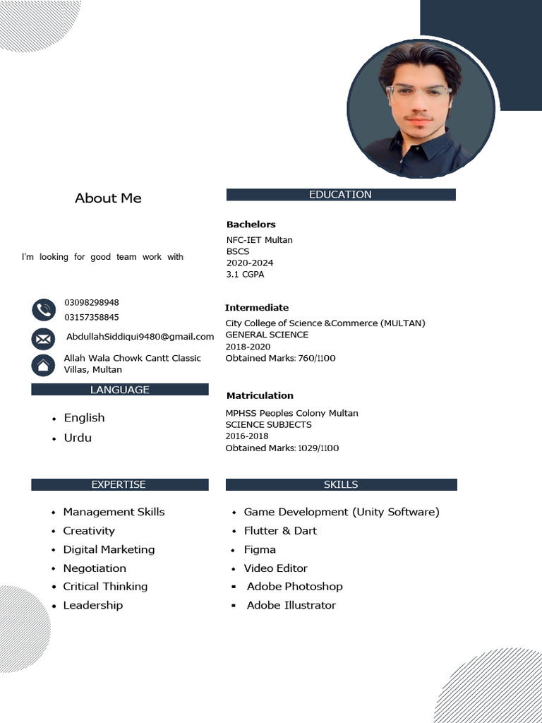 Abdullah asif .cv | PDF