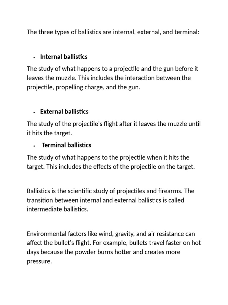 The three types of ballistics | PDF | Gun Barrel | Bullet