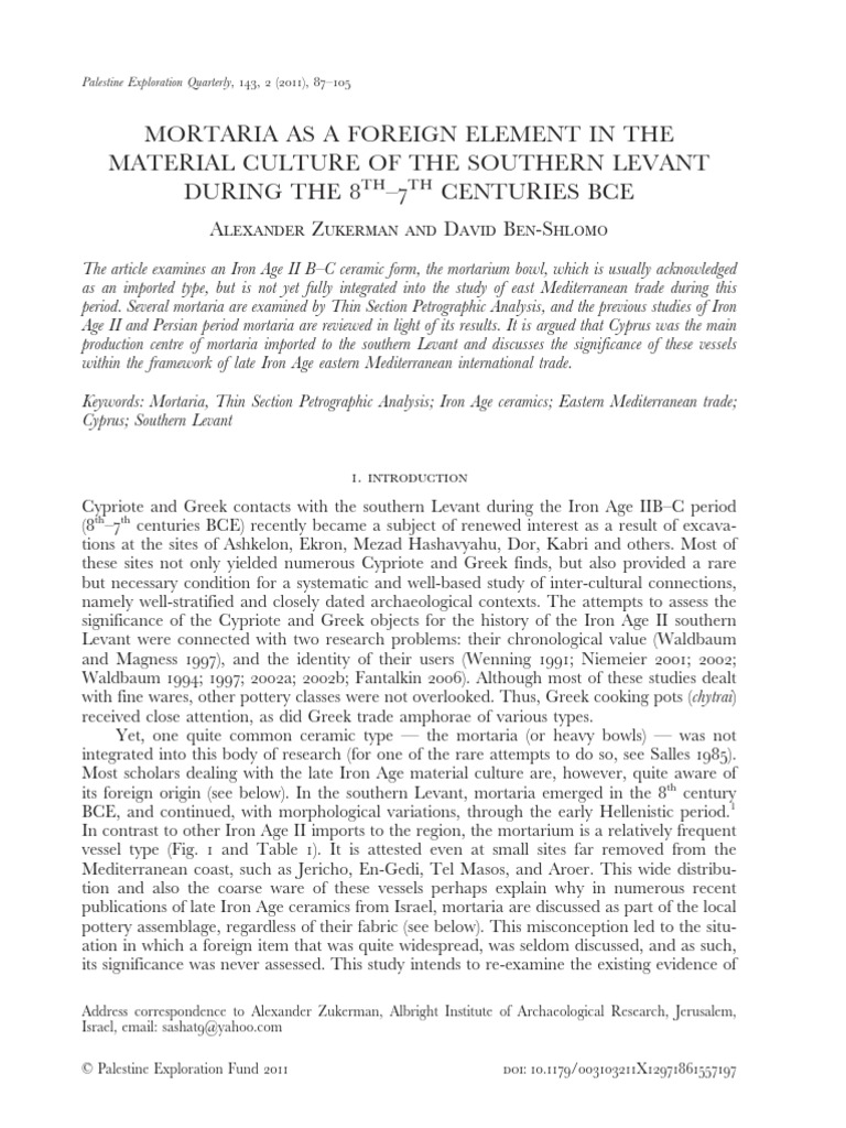 Mortaria PEQ | PDF | Phoenicia | Cyprus