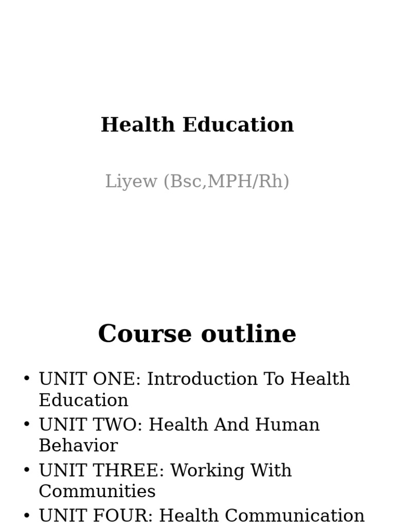 Introduction To Health Education | PDF | Chronic Condition | Behavior