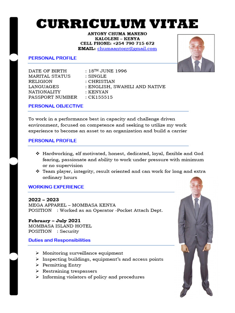 Curriculum Vitae Antony Chuma | PDF