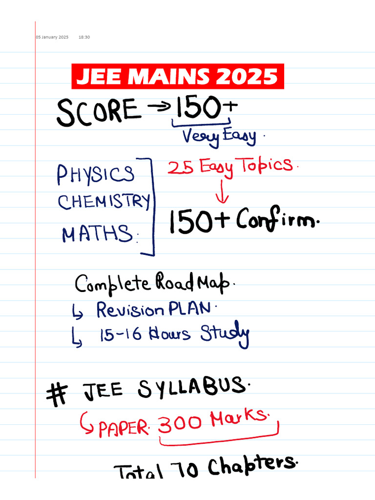 JEE Mains 2025: Easy Scoring Topics | PDF | Chemical Reactions | Matrix ...