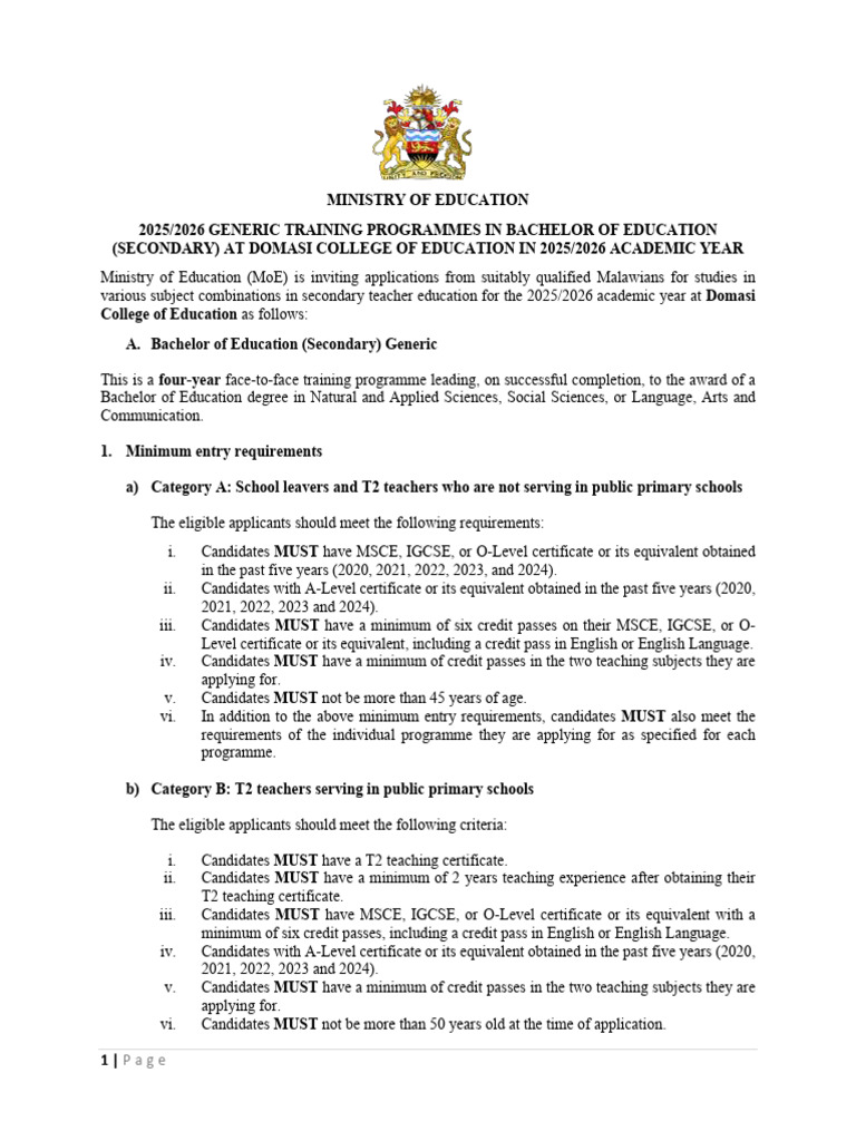 DCE Generic Advert, 2025-2026 | PDF