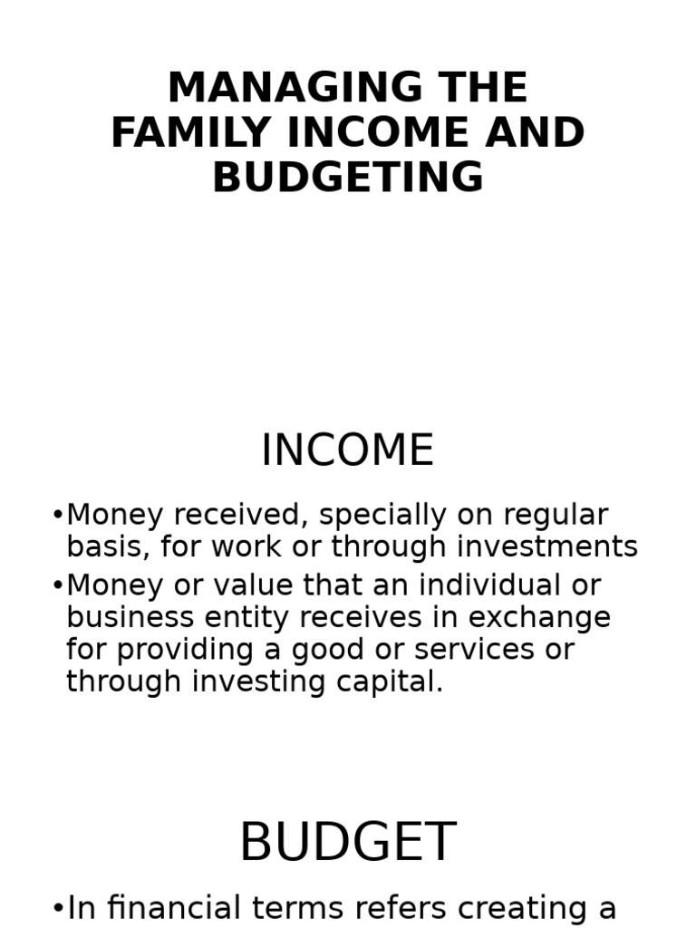 Family Income and Budget Management Guide | PDF