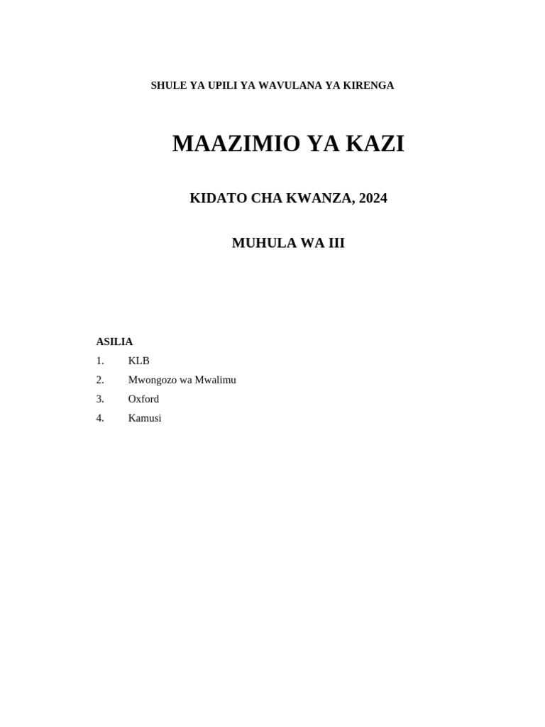 Kisw F1 T3 2024 | PDF