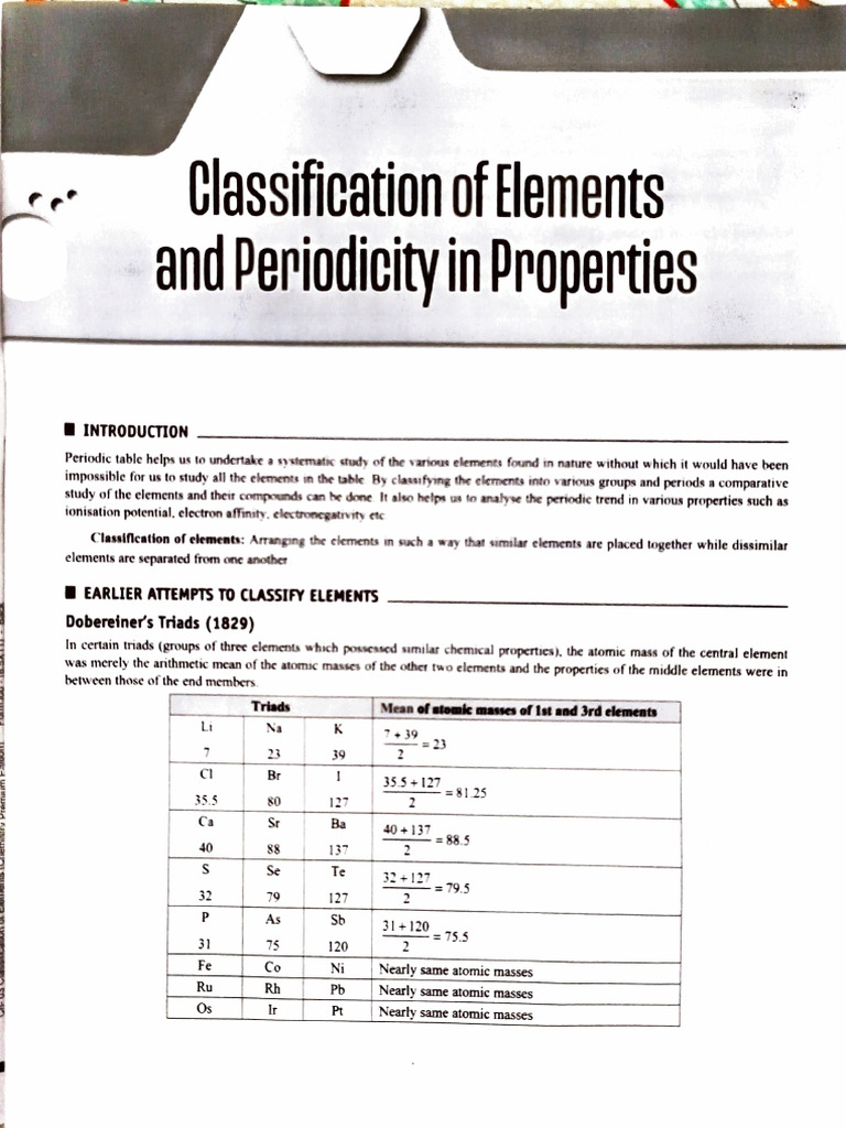 Classification of Elements | PDF