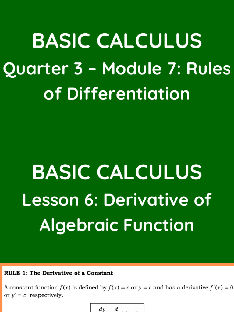 q3 Basic Calculus Lesson 6 | PDF