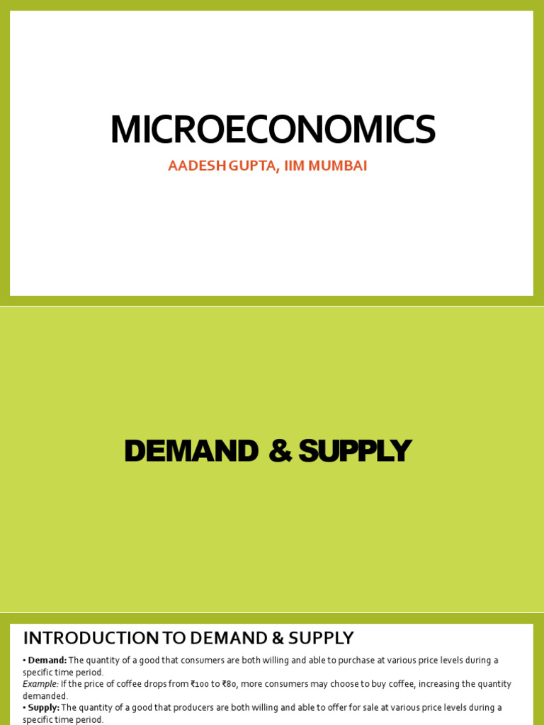 Microeconomics by Aadesh M03 | PDF | Pricing | Elasticity (Economics)