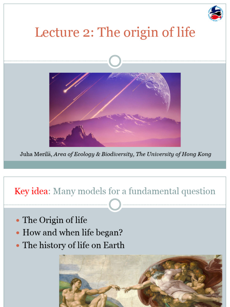 SCNC1112 - 2 - Origin of Life 2024 - JM | PDF | Abiogenesis | Life