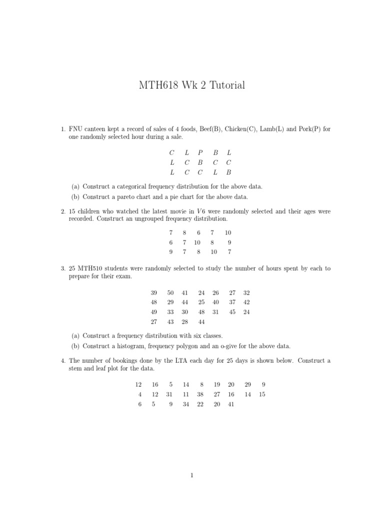 MTH618 Data Analysis Tutorial | PDF