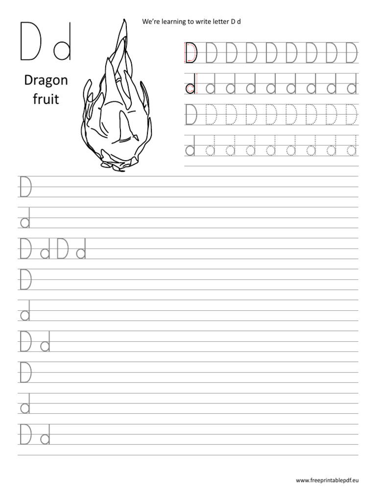 Handwriting Letter Template D Pdf