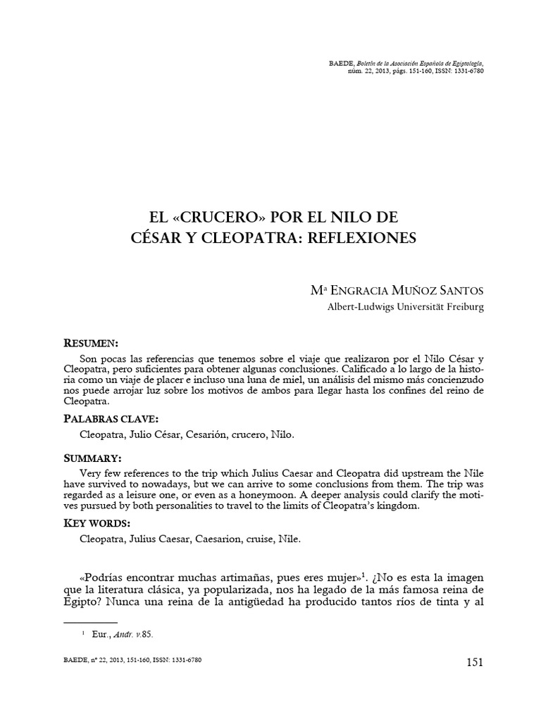 6 El Crucero Por El Nilo de César y Cleopatra. Reflexiones | PDF | Cleopatra | Julio César