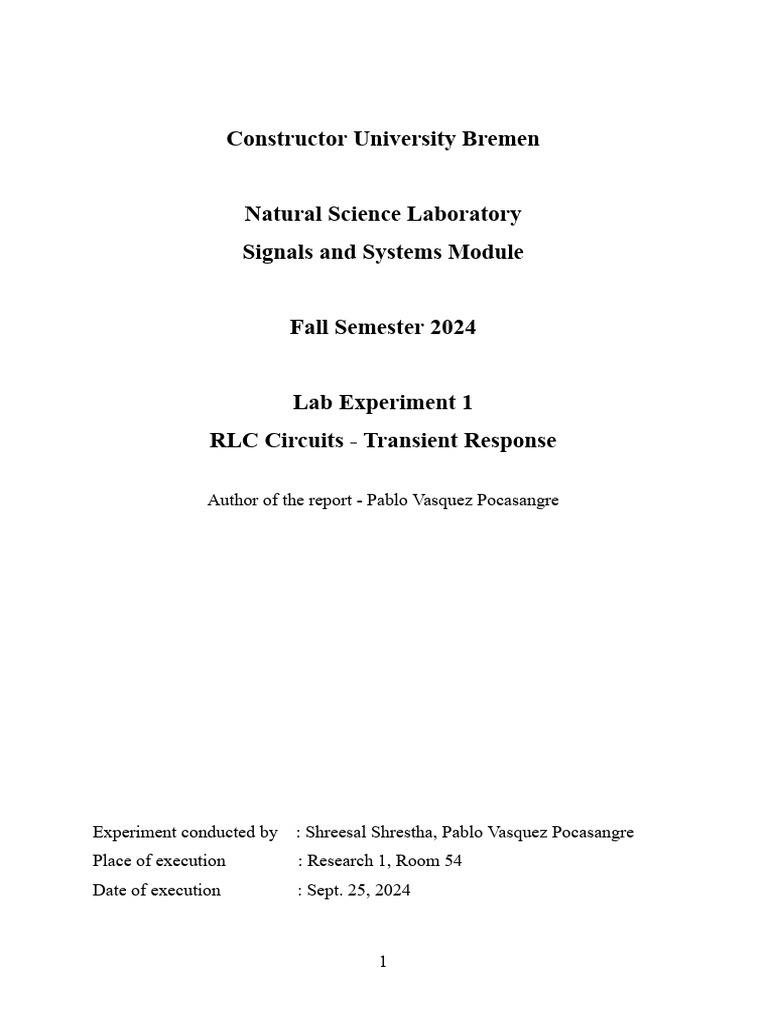 Experiment 1 - S&S - FINAL DRAFT | PDF | Resonance | Damping