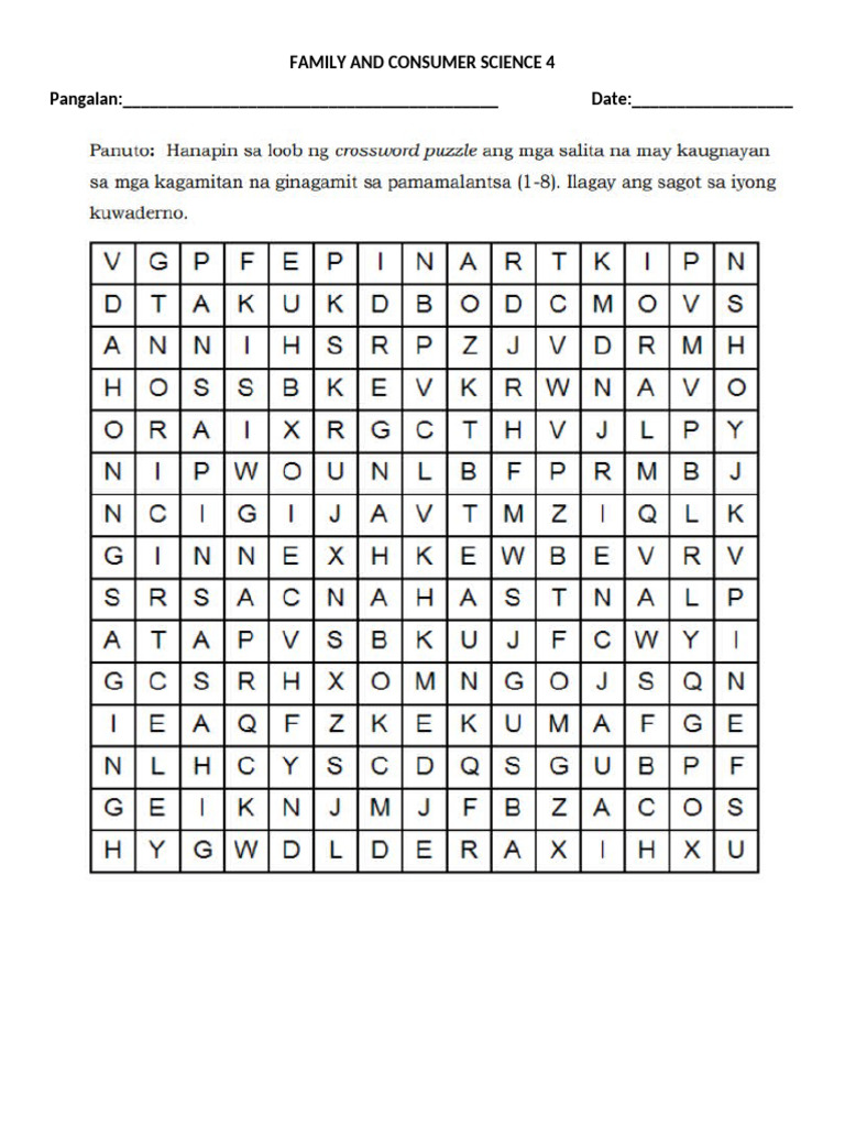 Family and Consumer Science 4 | PDF