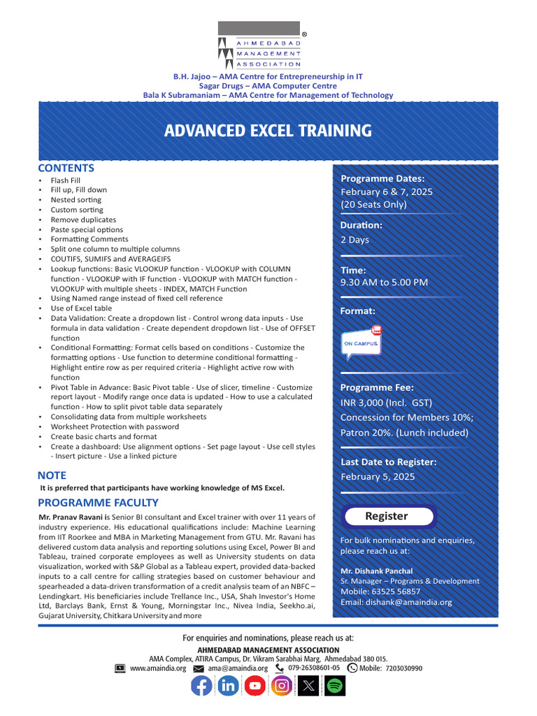 Advanced Excel Training February 6-7-2025 | PDF | Microsoft Excel ...