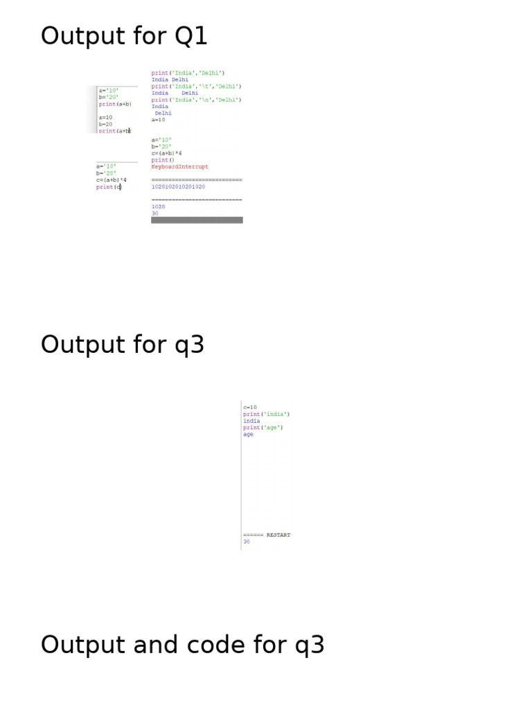 Output for Q1 | PDF