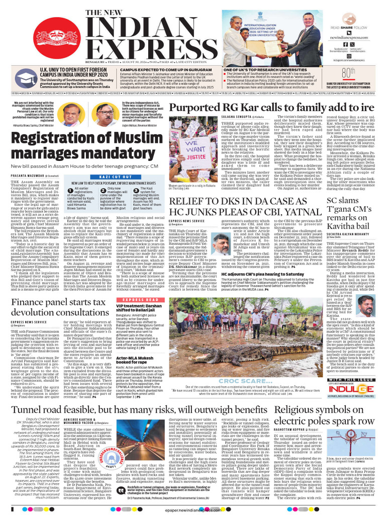 The New Indian Express Bengaluru 30 AUG 2024 | PDF