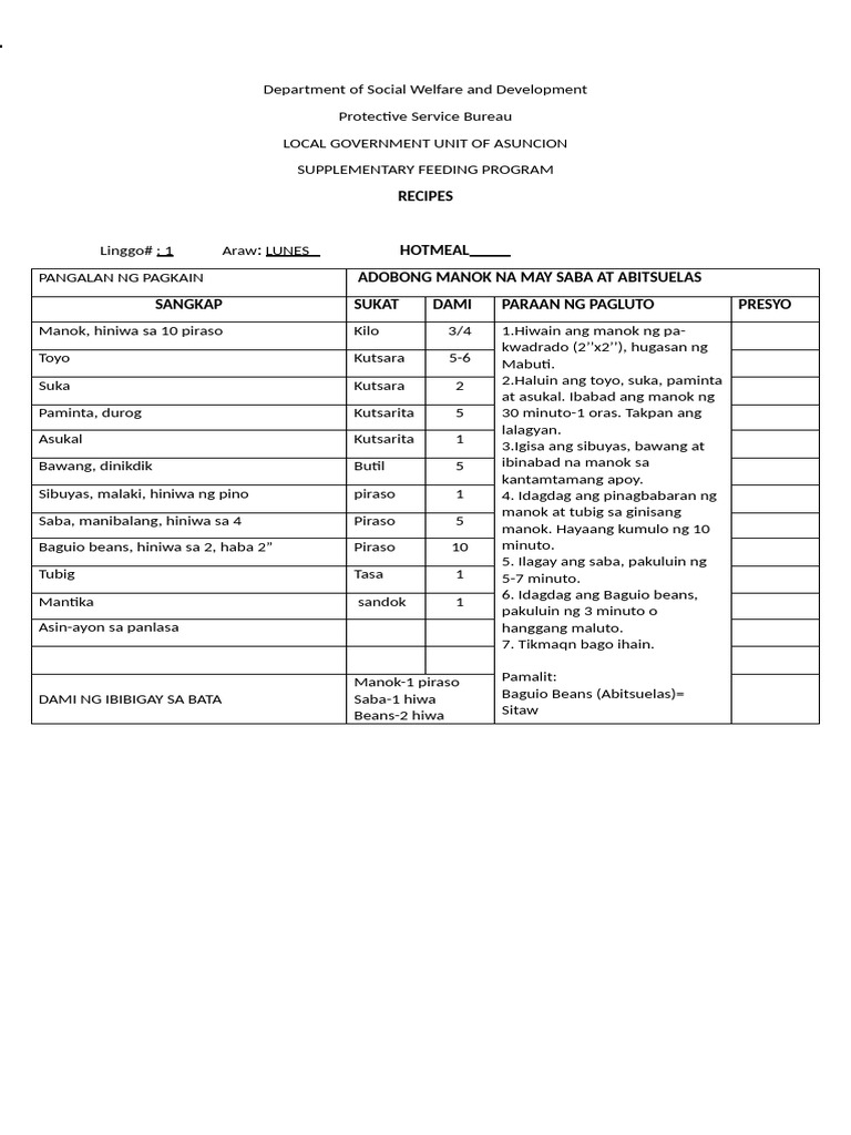 Yang Menu | PDF