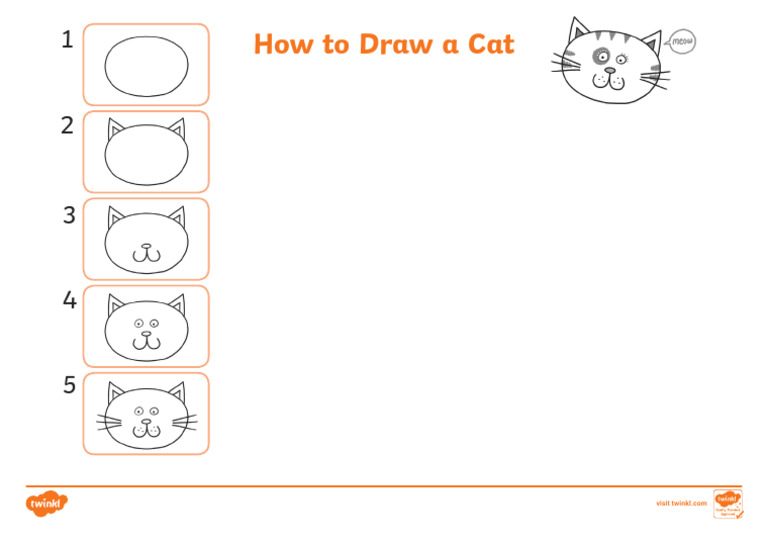 t t 9125 How to Draw a Cat Worksheet Ver 1 | PDF