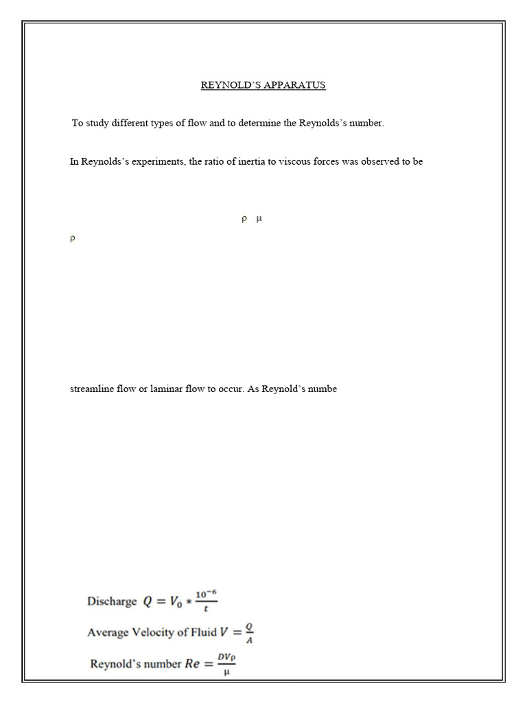 Reynolds apparatus fluids mechanics lab_rectified_2 | PDF | Reynolds Number | Fluid Dynamics