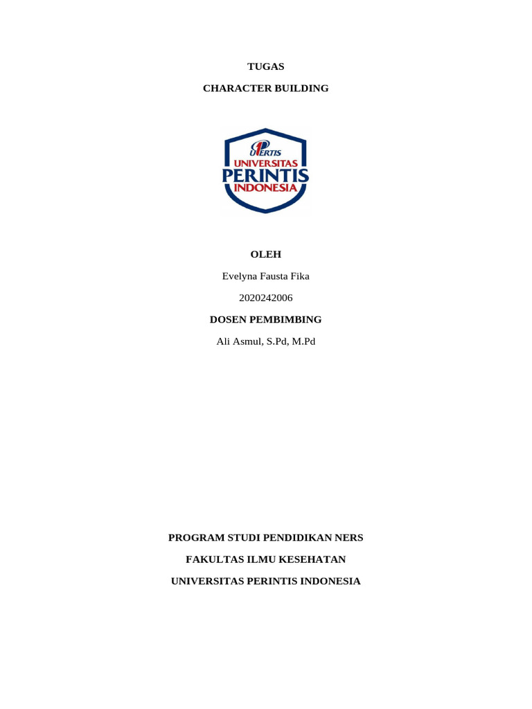 Tugas Character Building (Pak Ali) - Evelyna Fausta Fika | PDF