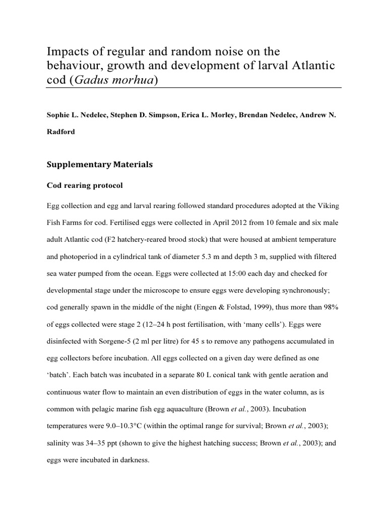 Cod_and_noise_SM | PDF | Cod | Egg