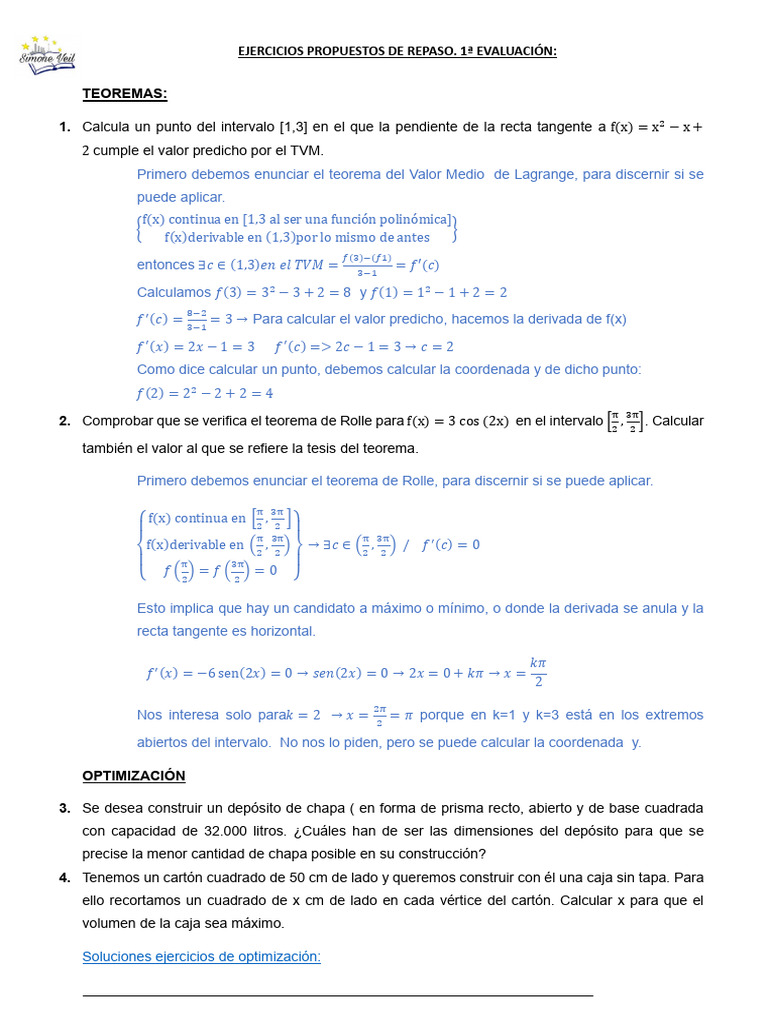 repaso_ 2 bach_CC_1ªEVAL_b3a67531d971dd2a297ed9cacda928ad | PDF | Derivado | Optimización Matemática