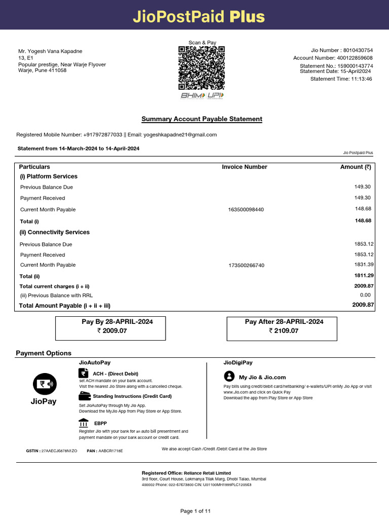 APRIL-Internet-Bill | PDF | Payments | Banks