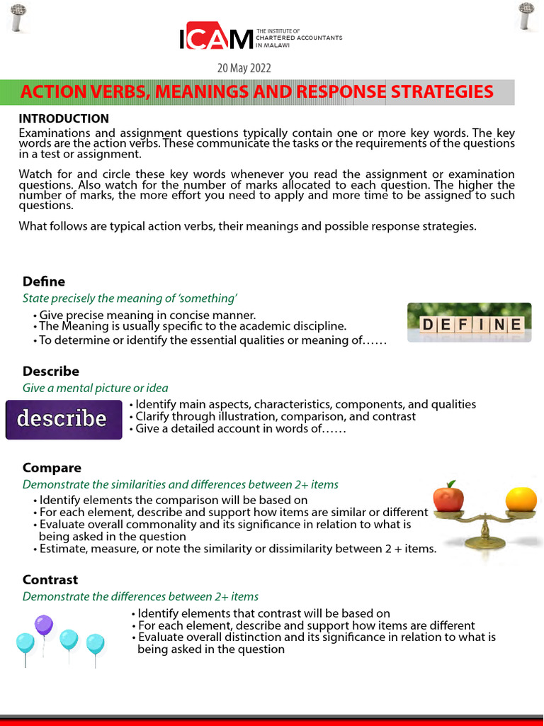 Action verbs. | PDF | Reason | Idea