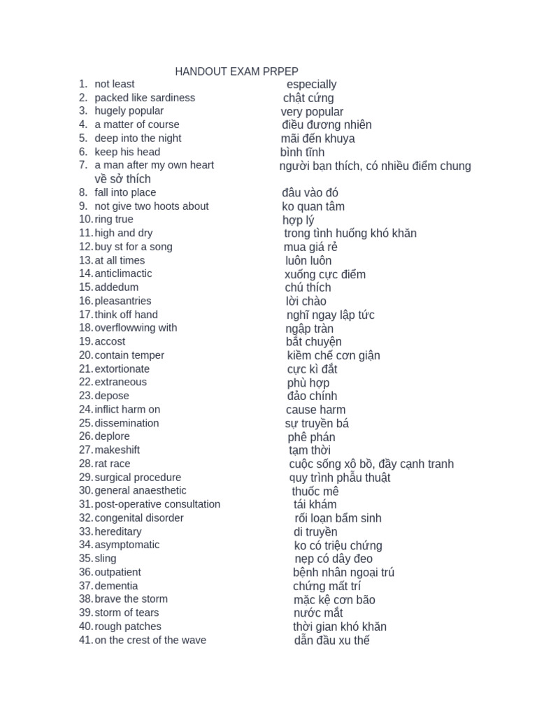 Handout Exam Prep | PDF