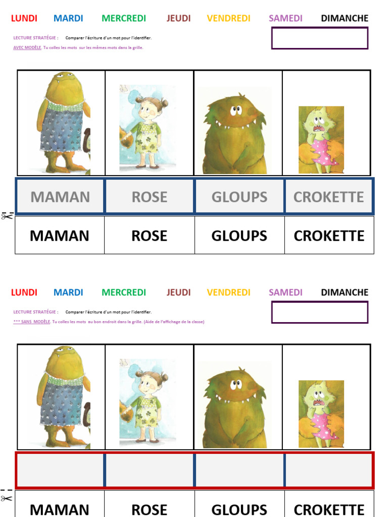 GLOUPS Lecture Strategie Comparer Identifier Mots | PDF