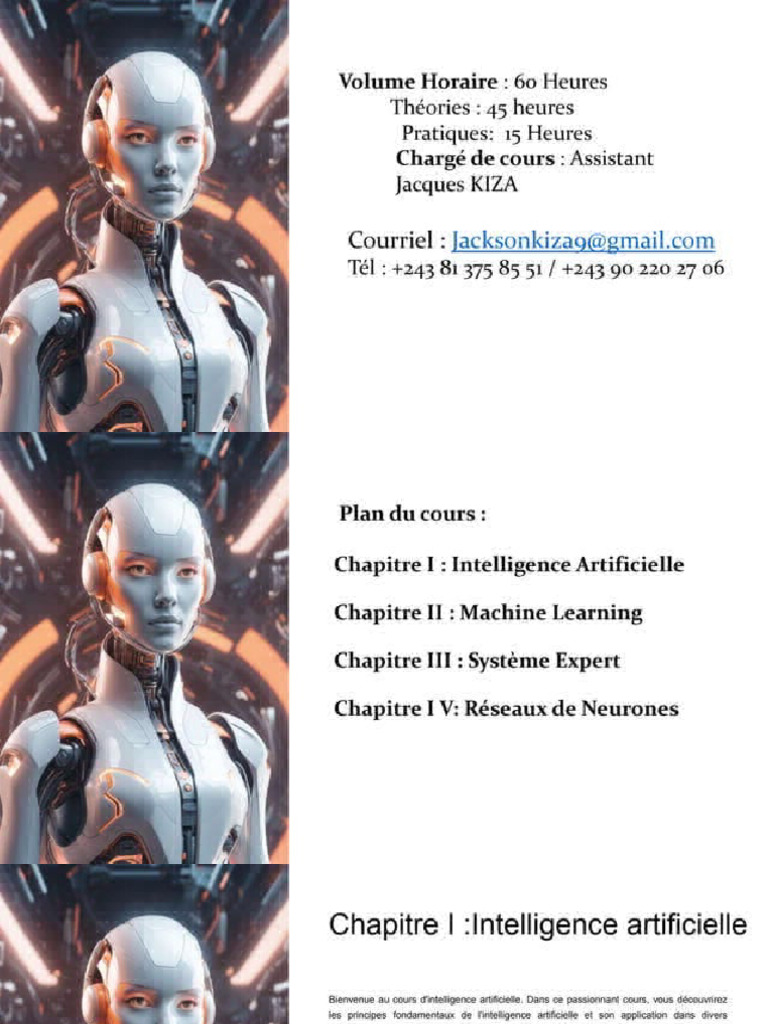Cours d Intelligence Artificielle Et Apprentissage Automatique Pptx 270073700 | PDF
