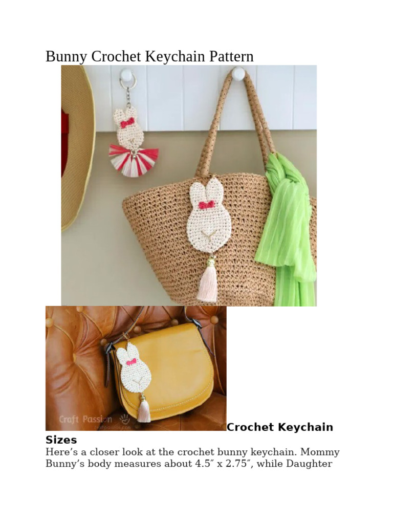 Bunny Crochet Keychain Pattern Guide | PDF