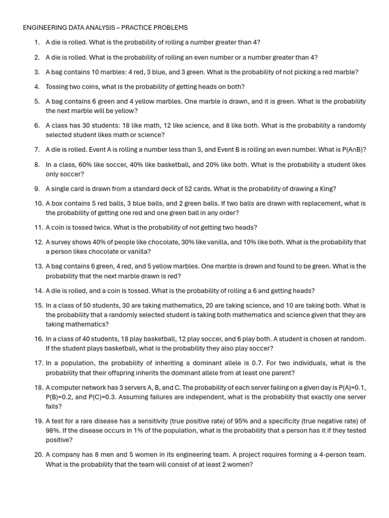 Eda - Sample Prob - Last Quiz | PDF | Sensitivity And Specificity ...