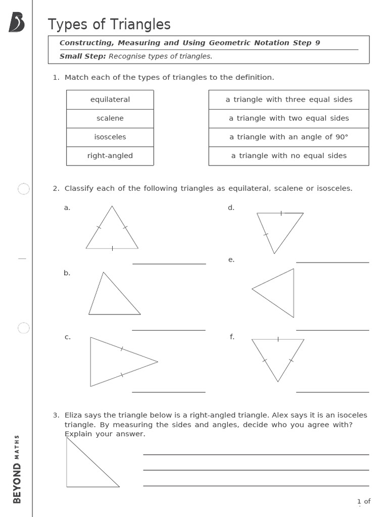 Small Step 9 - Types of Triangles | PDF | Triangle | Convex Geometry