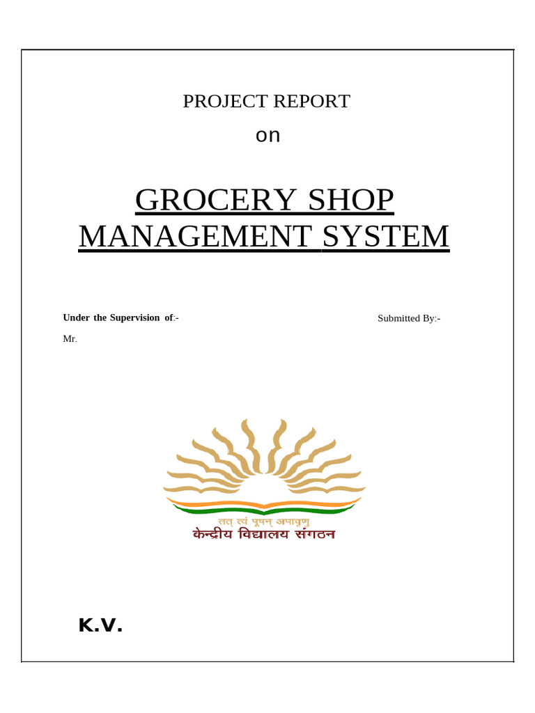 Grocery Shop Management System | PDF | Software Development Process ...