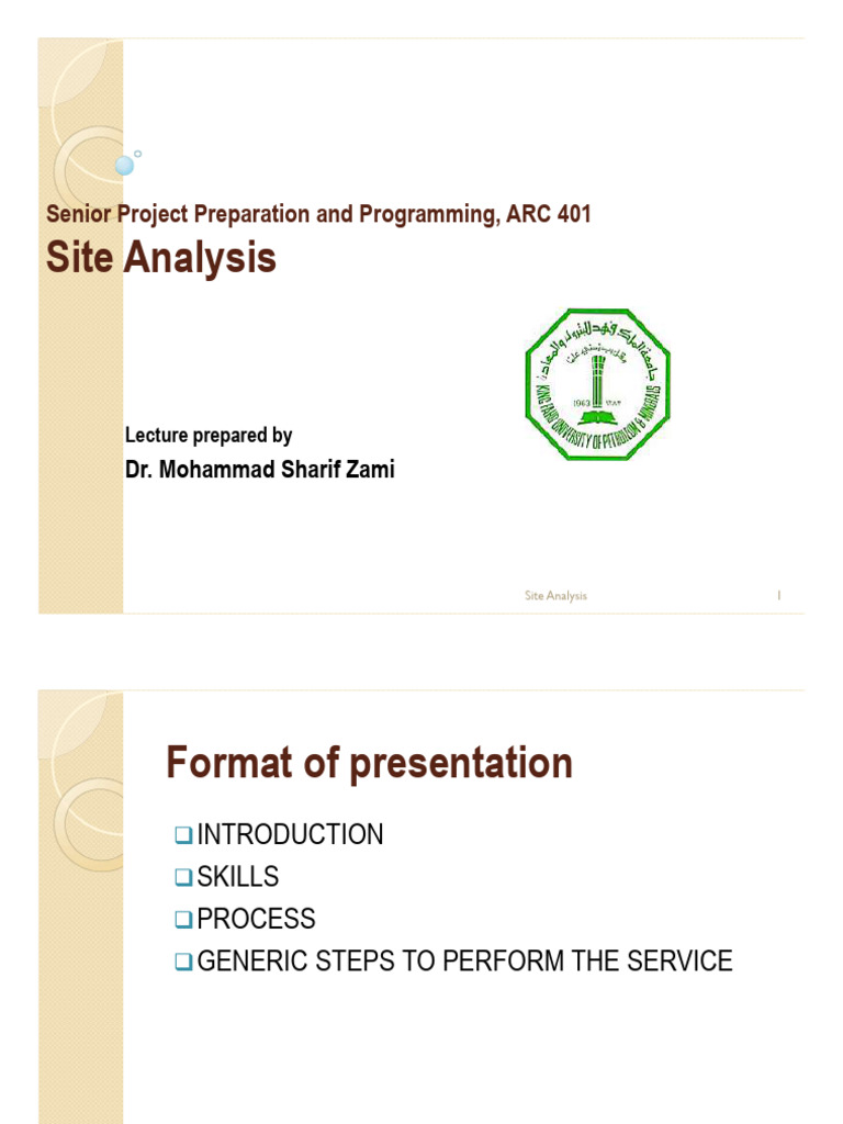 Lecture 7, ARC 401 | PDF | Evaluation