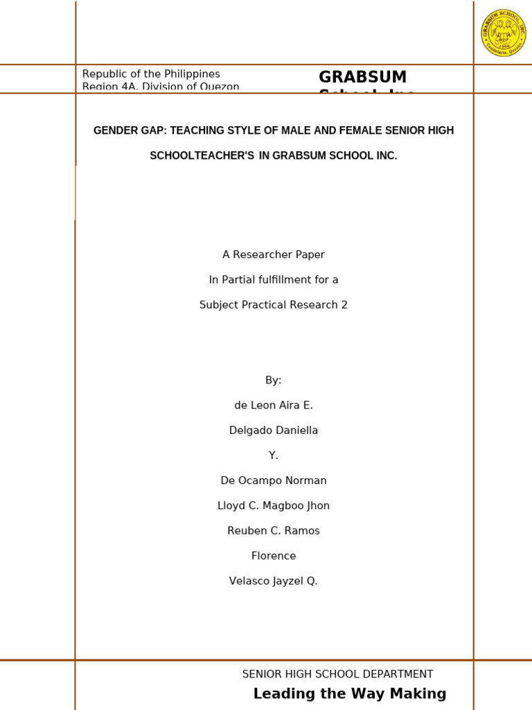 Research Template College Dept. Preliminary | PDF | Student's T Test ...