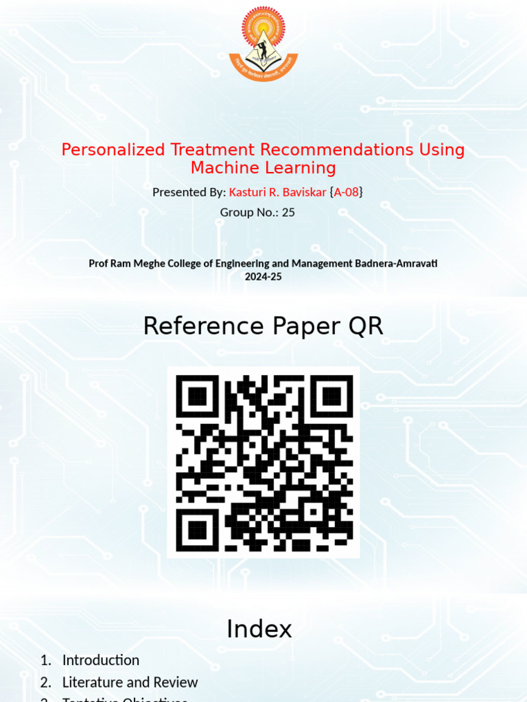 Kasturi Seminar | PDF | Machine Learning | Personalized Medicine