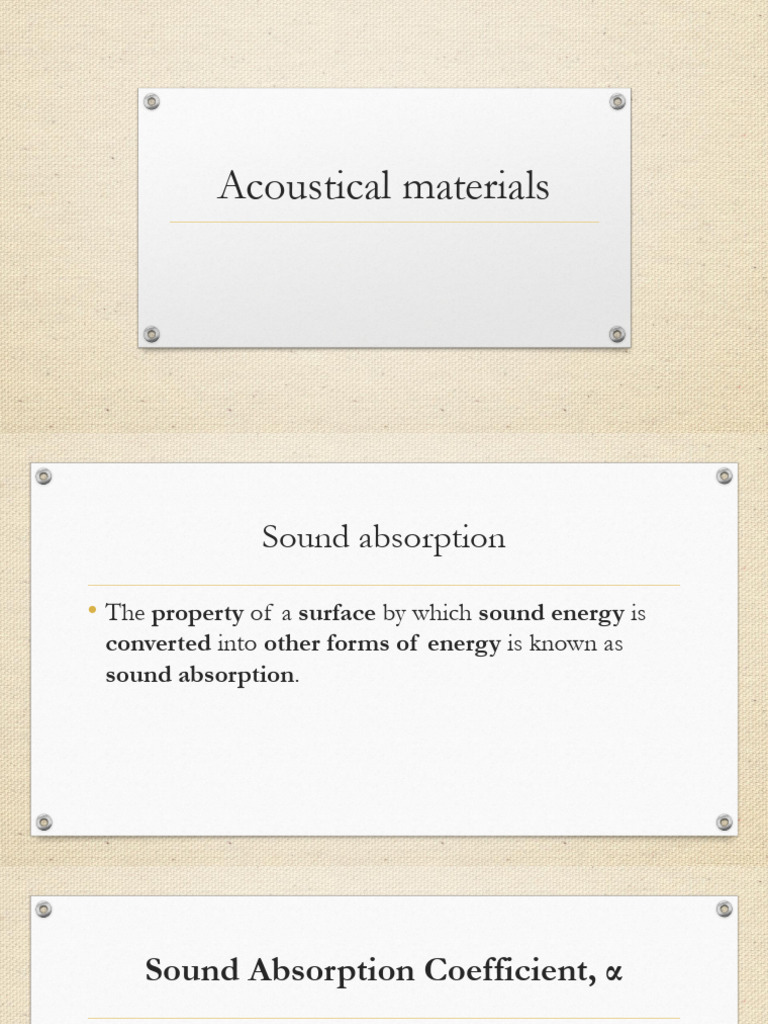 Module-2 - Part 2 - Acoustical Materials | PDF | Acoustics | Classical ...