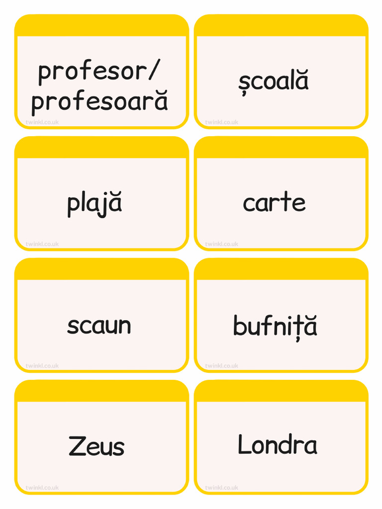 RO-T-L-5090-Word-Class-Flashcards-Romanian | PDF